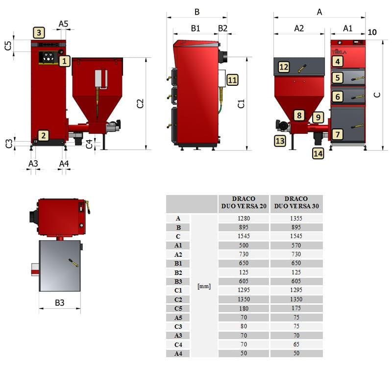 Kocioł z podajnikiem Tekla DRACO DUO VERSA 20 - 2013 Archiwum